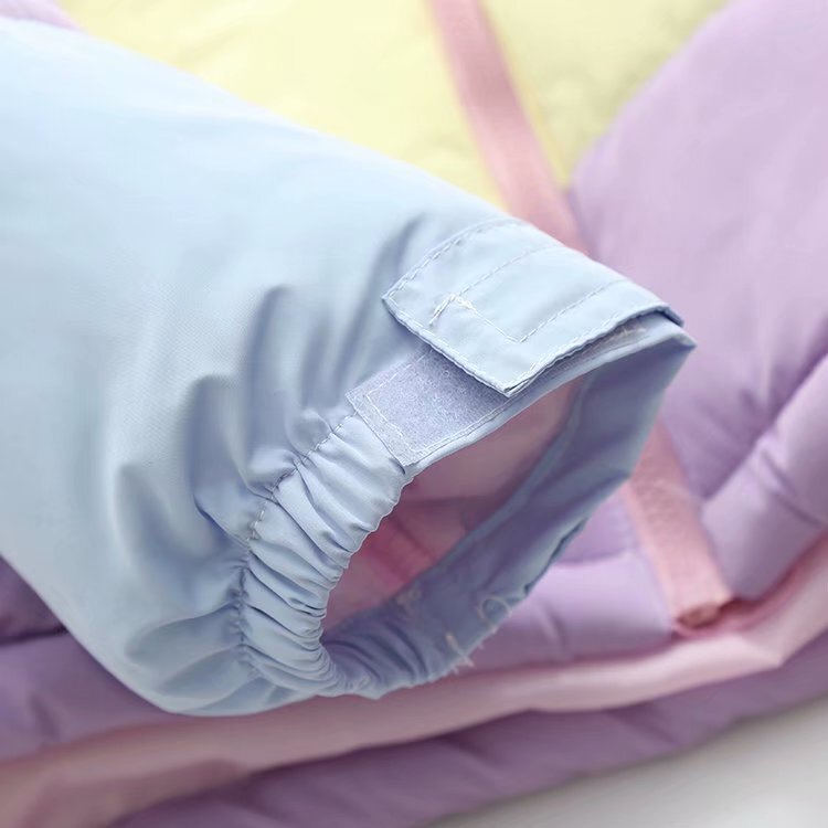 New Women Rainbow Pastel Color Jacket Parka Girl Harajuku Oversized ...