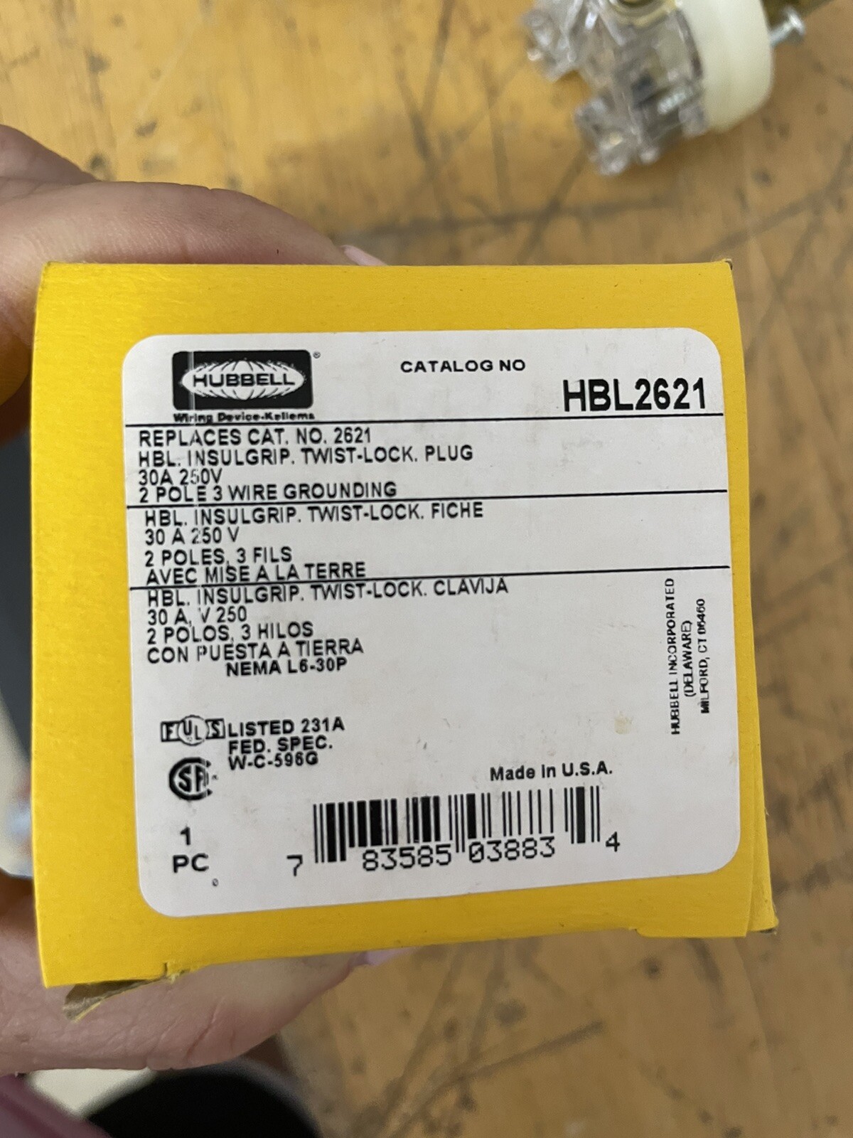 5 NEW Hubbell HBL2621 Locking Plug, 30 amp, 250V, L6-30P, Black and ...