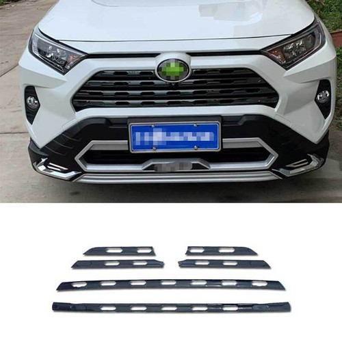 For Toyota RAV4 2019-2024 Bright black Front Bumper Grille Grill Cover ...