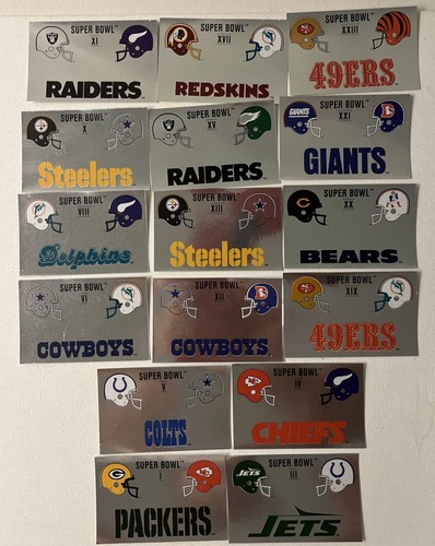 16x 1989 Panini Album Stickers NFL Football Super Bowl Card Collection ...