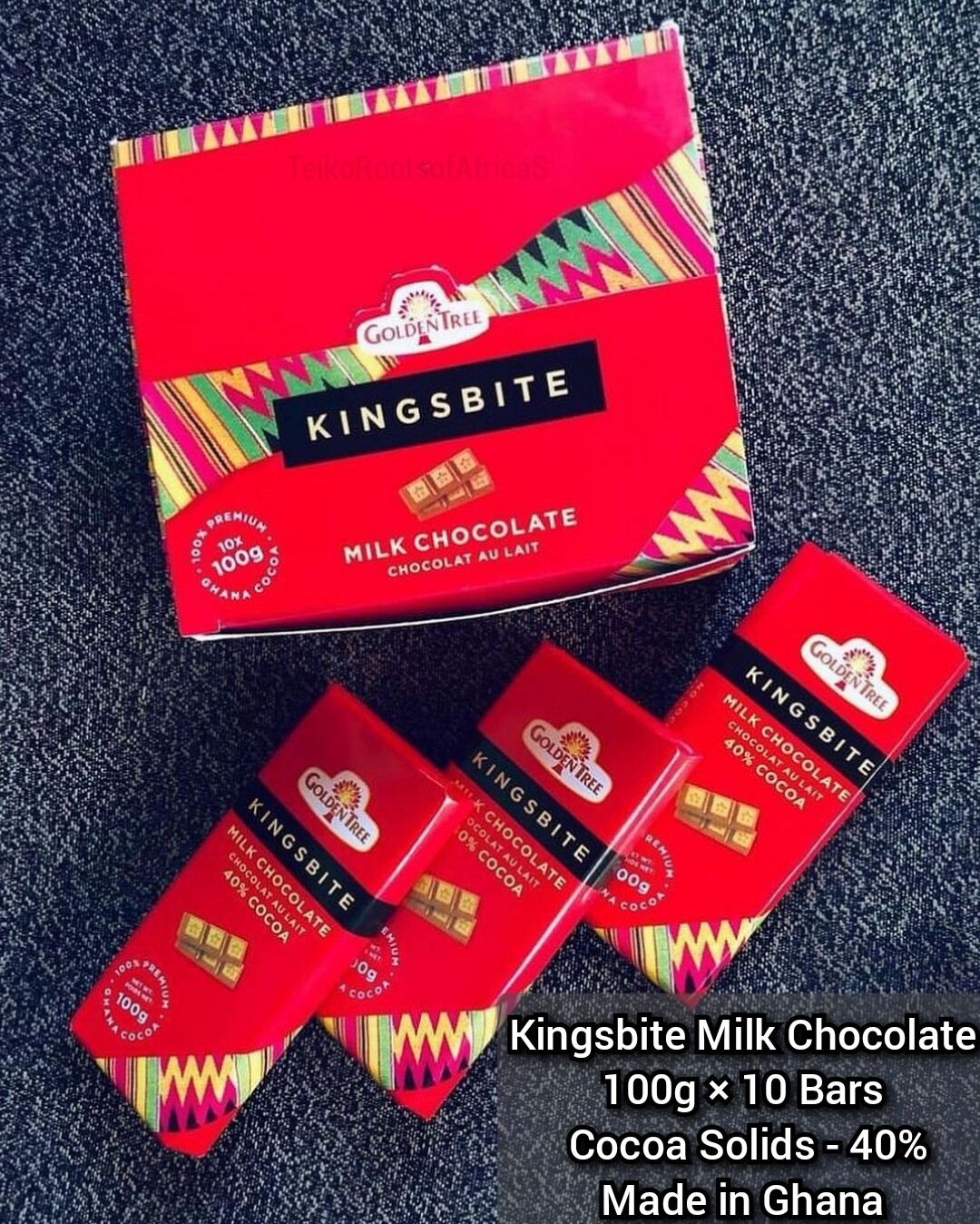 Kingsbite Milk Chocolate, GoldenTree Chocolate from Ghana 20g, 50g ...
