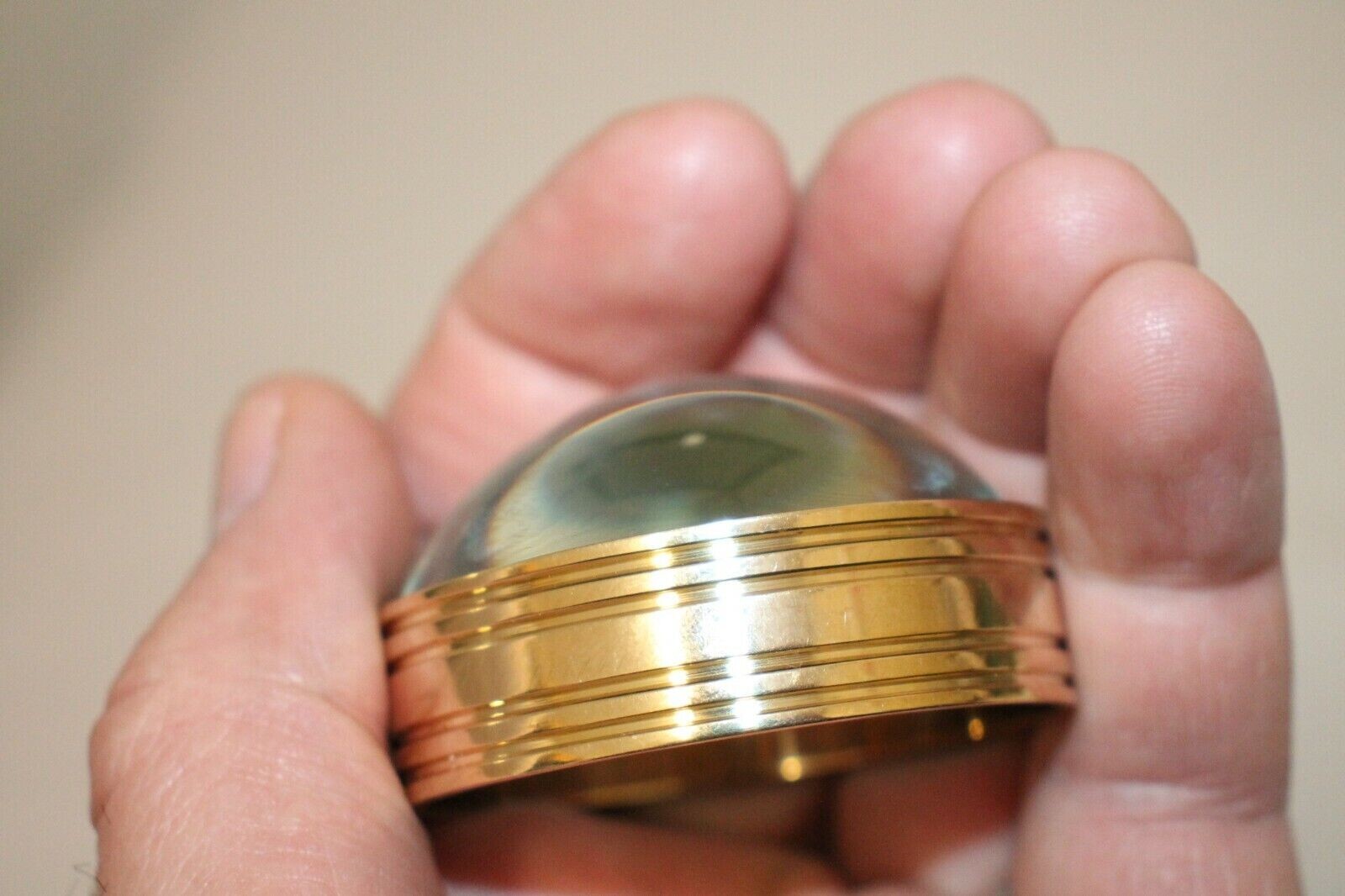 2" Vintage Antique Style Solid Brass Heavy Glass Magnifying Desk Lens ...