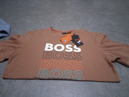 NEW TAGS ON HUGO BOSS COTTON T SHIRT MENS small EMBOSSED LETTERS ...