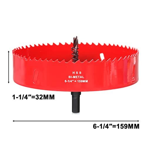 6-1/4 Inch Hole Saw for Recessed Lighting 159mm HSS BI-Metal Hole ...