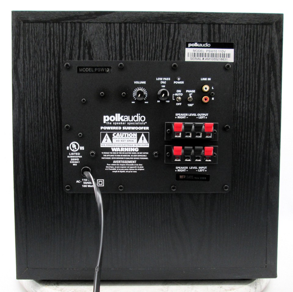 Polk Audio PSW10 100 Watts Powered Subwoofer PSW-10 | eBay