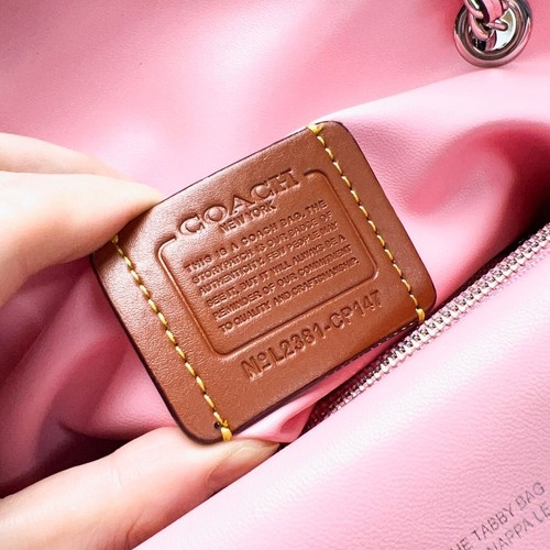 COACH Tabby 26 Quilted Shoulder Bag Leather pink Crossbody bag New ...