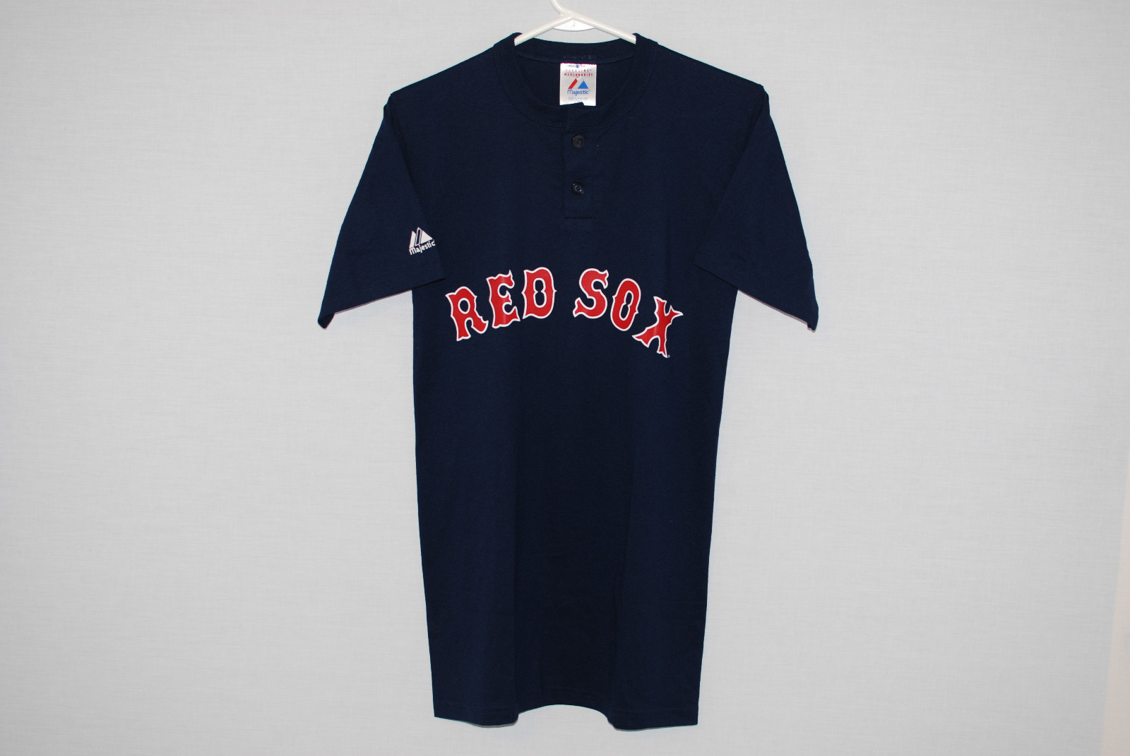 Majestic MLB Boston Red Sox Mens Short Sleeve Henley Tee #5 Size S ...