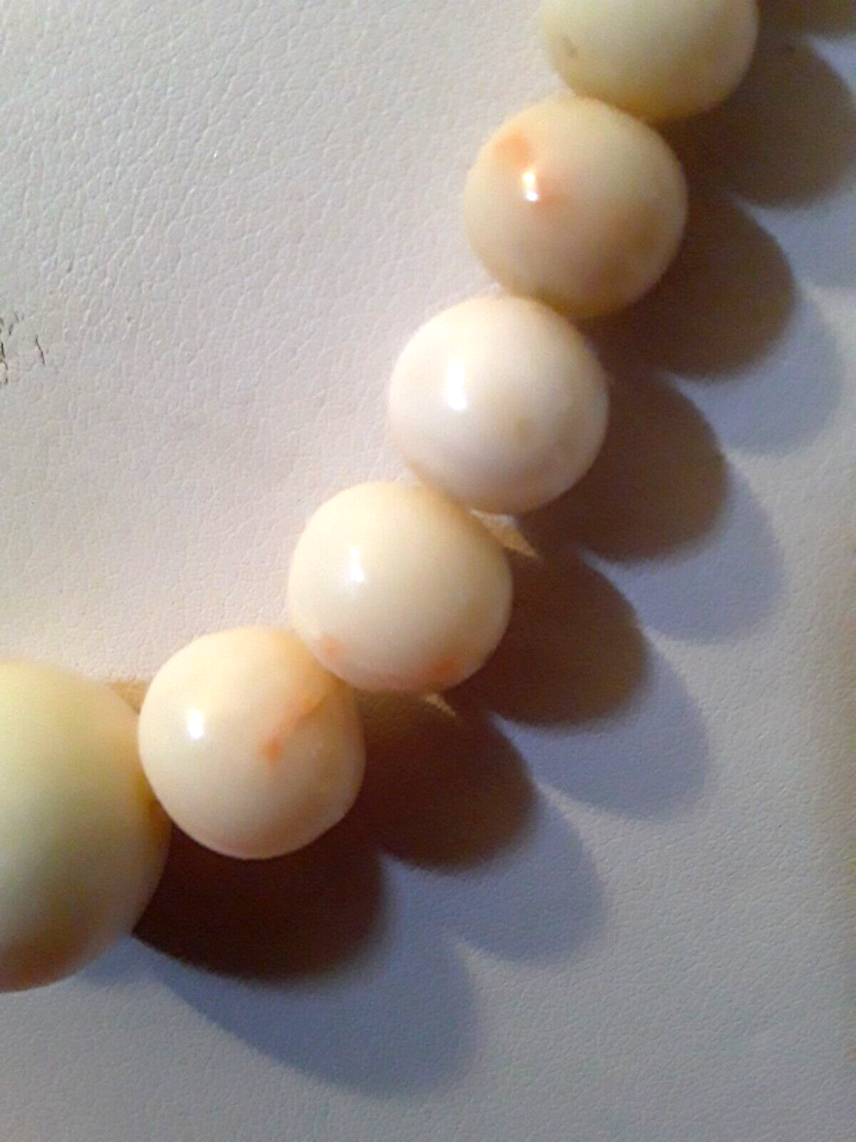 Vintage Angel Skin Coral Beads 13.2 MM -2MM Necklace 25 " Long 14Kt ...
