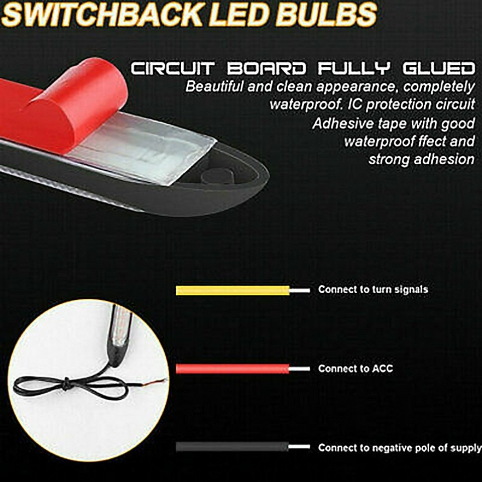 2X Universal LED Daytime Running Light White DRL Driving Turn Fog ...