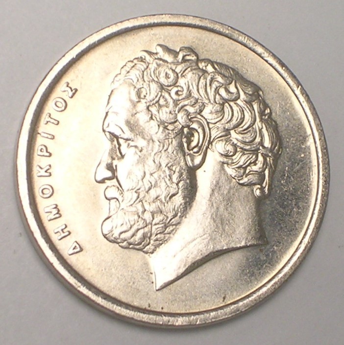 1988 Greece Greek 10 Drachmas Democritus Atom Design Coin XF+ | eBay