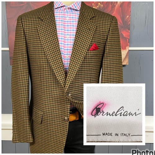 Vintage Corneliani Sport Coat Mens 44R Classic Fit Tweed Wool Ventless ...