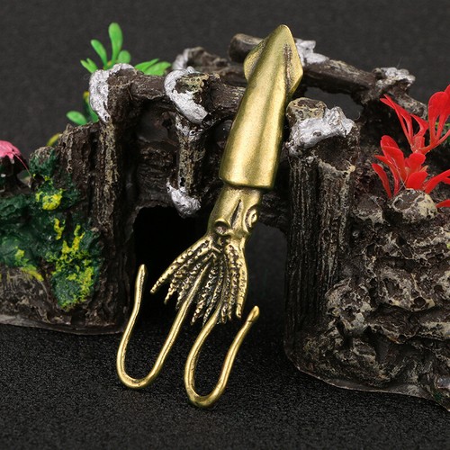 Asian Brass Cuttlefish Figurine Ornaments Animal Figurines netsuke ...