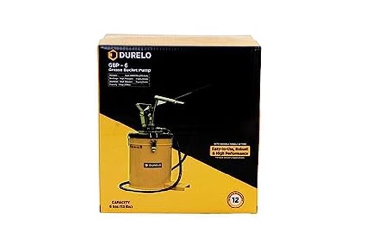 DURELO GBP-6 Grease Gun Bucket 6kg , High Pressure Grease Pump Complete ...
