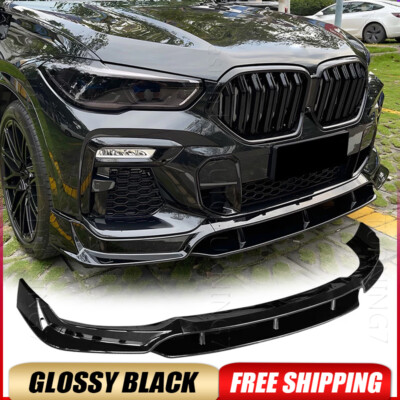For BMW X6 G06 2020-2023 Glossy Black Front Bumper Lip Body Kit Spoiler ...