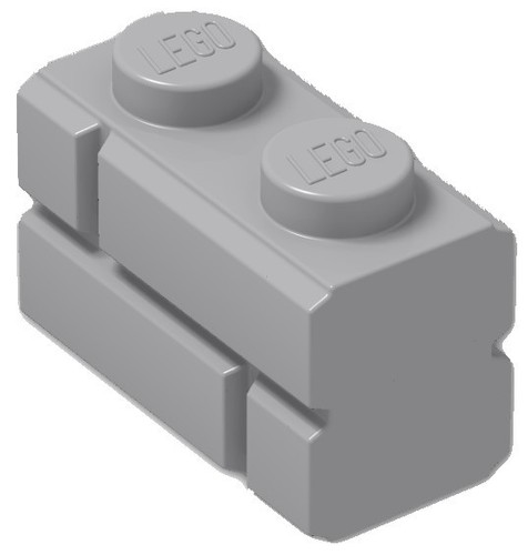 ☀️100x NEW LEGO 1x2 LIGHT BLUISH GRAY Modified Masonry Profile Bricks ...