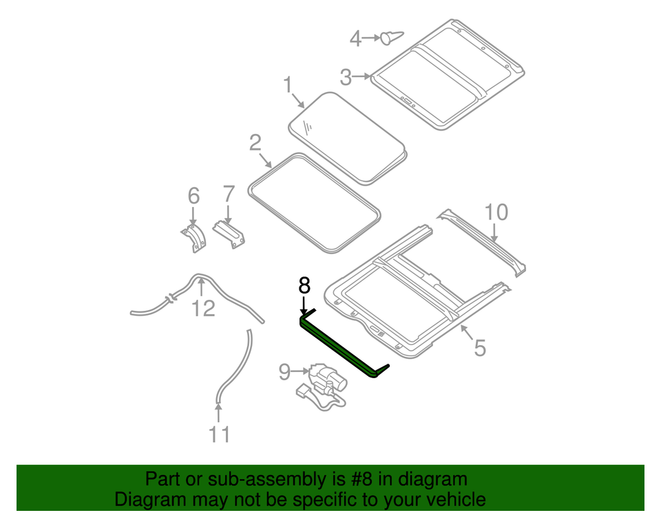 Genuine Nissan Sunroof Air Deflector 91280-CA01A | eBay