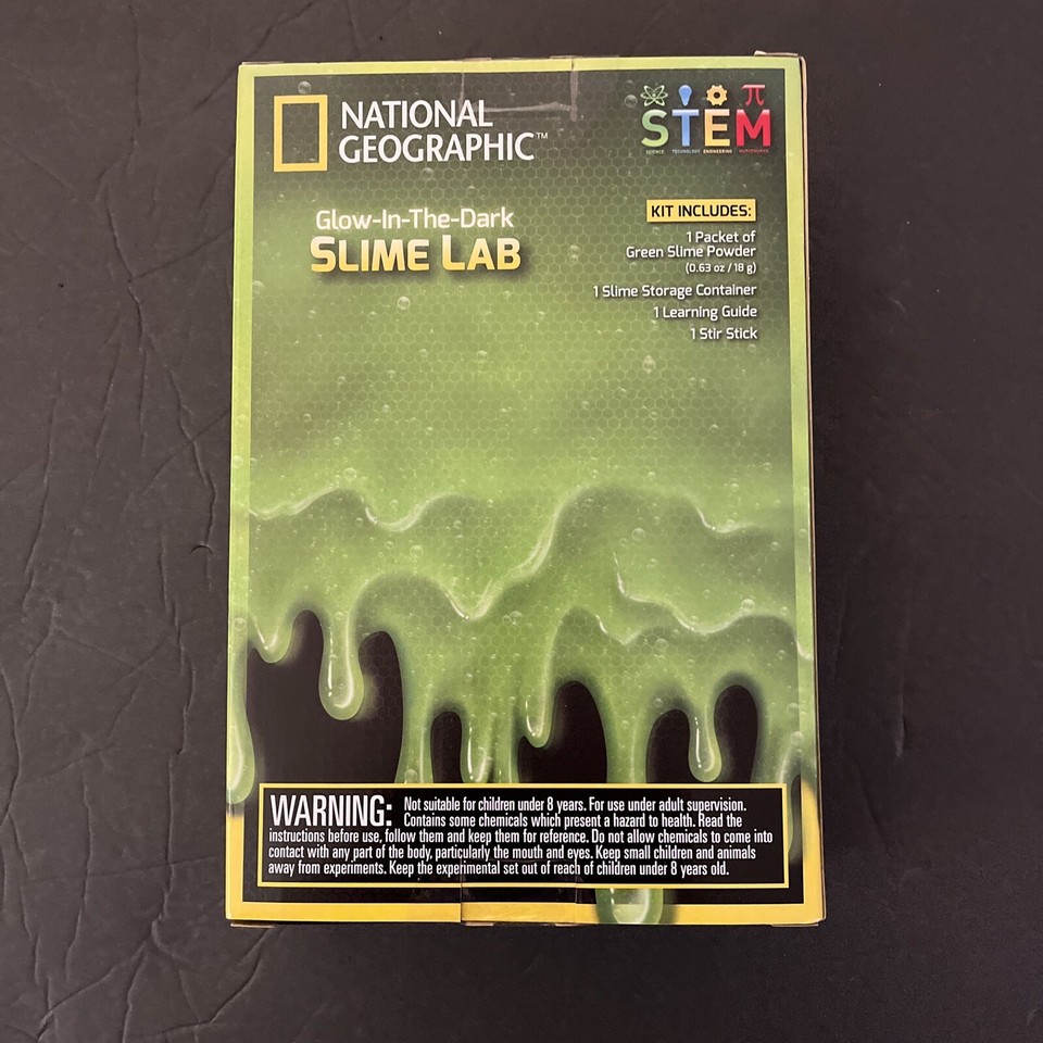 NEW National Geographic glow in the dark Slime lab – Make Gooey Glowing ...