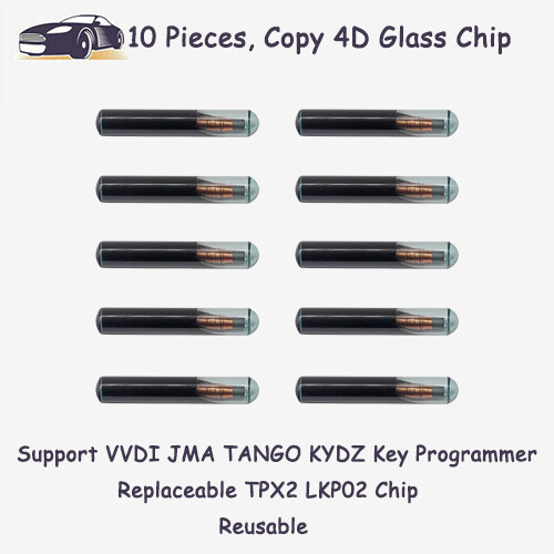 10 X Copy 4D Glass Chip Replaceable TPX2 LKP02 Chip Support VVDI JMA ...