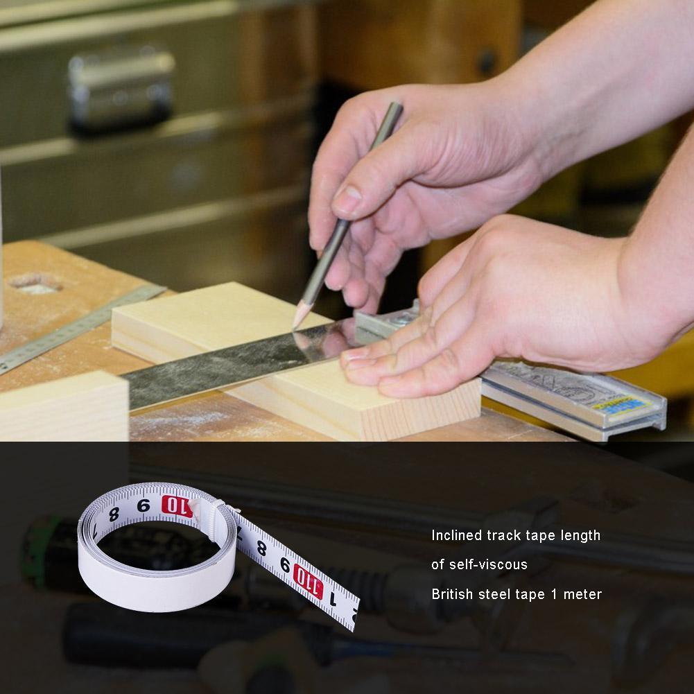 Stainless Steel Miter Track Tape Self Adhesive Metric Ruler (R2L White ...