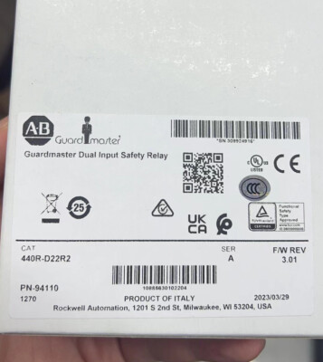 AB 440R-D22R2 Guardmaster Dual Input DI Safety Relay GSR Allen-Bradley ...