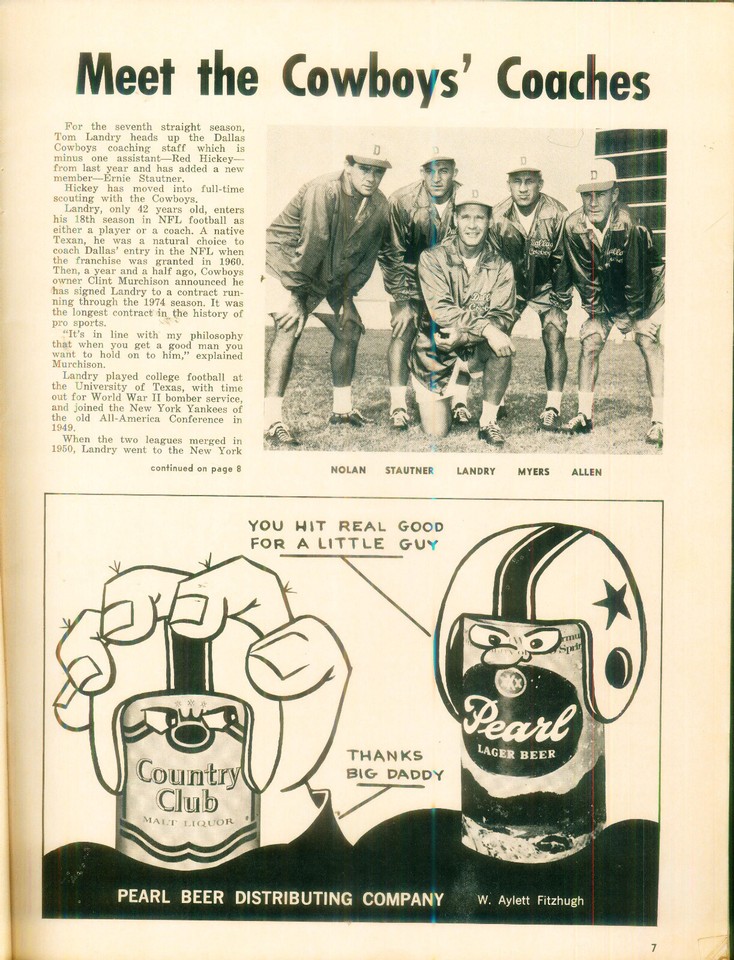 NFL Game-Day Program-Cowboys vs Redskins Cotton Bowl Dec.11, 1966 ...