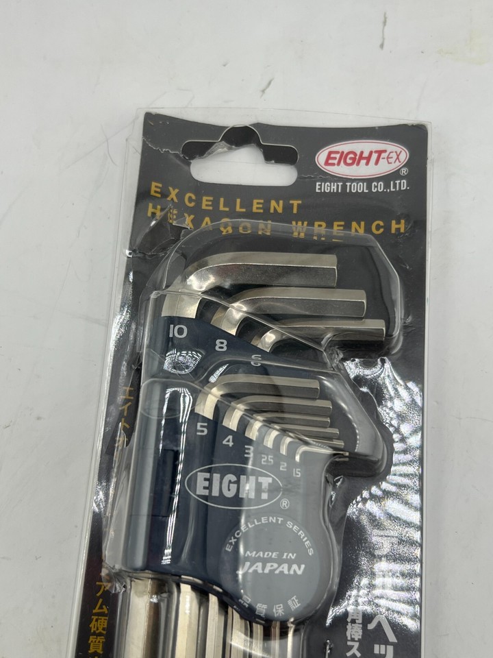 Pack Of 9 Eight TLS-9N Taper Head Hex Key Wrench with Double Decker ...