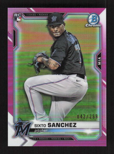 Sixto Sanchez RC 2021 Bowman Chrome Purple Refractor /299 Miami Marlins ...