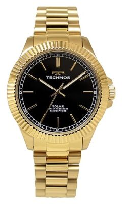 Technos T9B94GB Men's Solar Watch, Gold | eBay