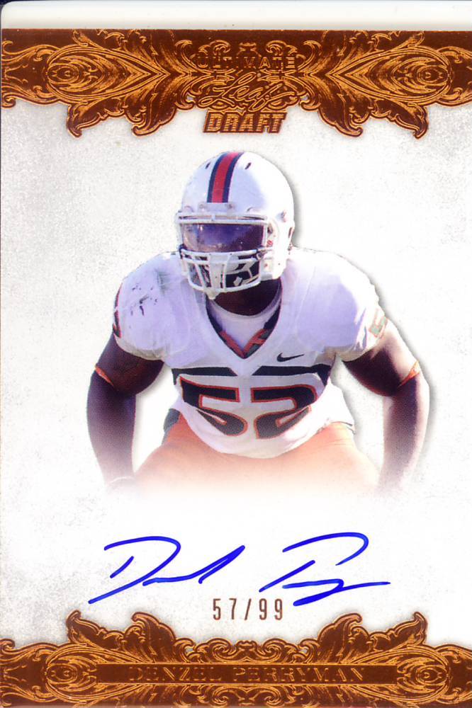 denzel perryman rookie rc draft auto autograph miami huricanes canes ...