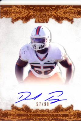 denzel perryman rookie rc draft auto autograph miami huricanes canes ...