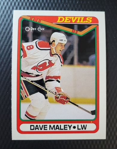 1990-91 O-Pee-Chee DAVE MALEY New Jersey Devils ROOKIE Hockey NHL Card ...