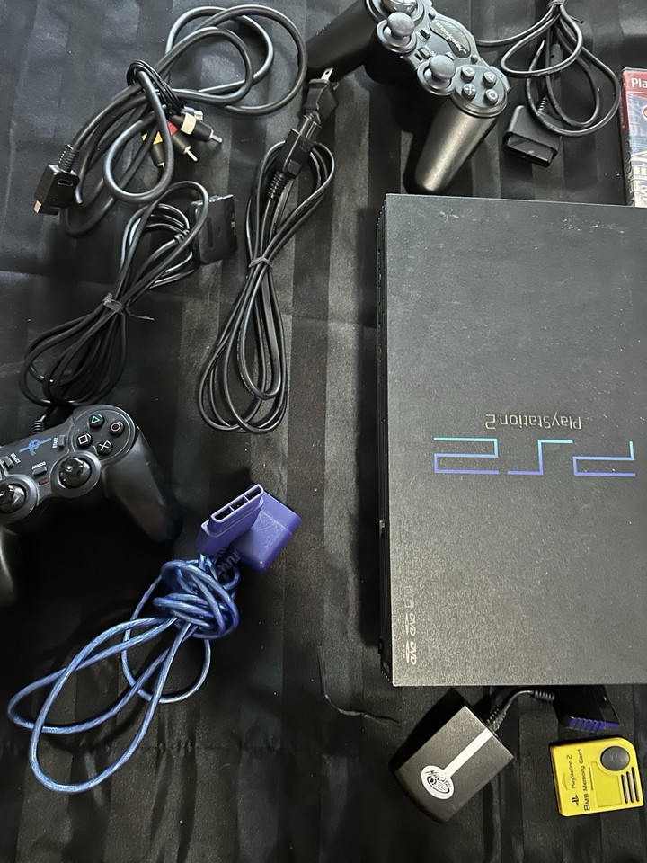 Sony PlayStation 2 PS2 Console Bundle – 6 Games, 2 Controllers, Cables ...