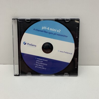 PreSens pH-4 Mini V2 4-Channel Fiber Optic pH Transmitter Software CD | eBay