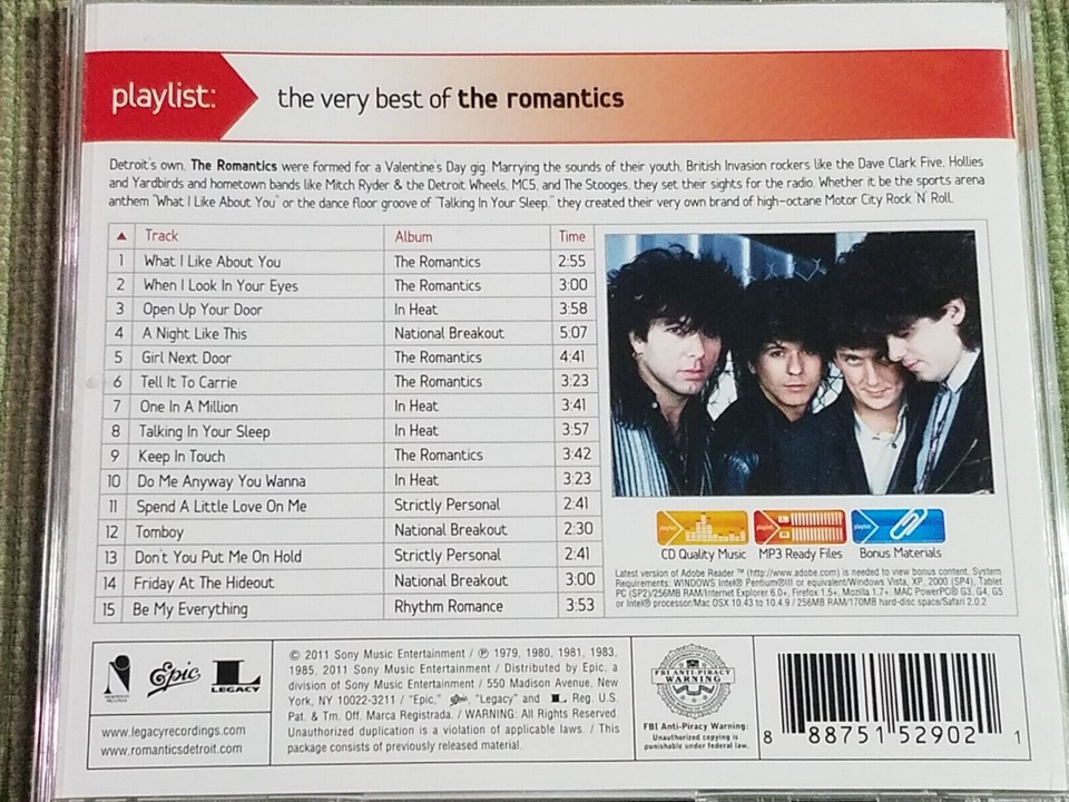 THE ROMANTICS PLAYLIST: THE VERY BEST OF 15 TRACK CD FREE SHIPPING | eBay