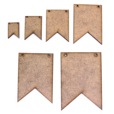 Medieval Banner Bunting Craft Shape, Various Sizes, 2mm MDF Wood. | eBay UK