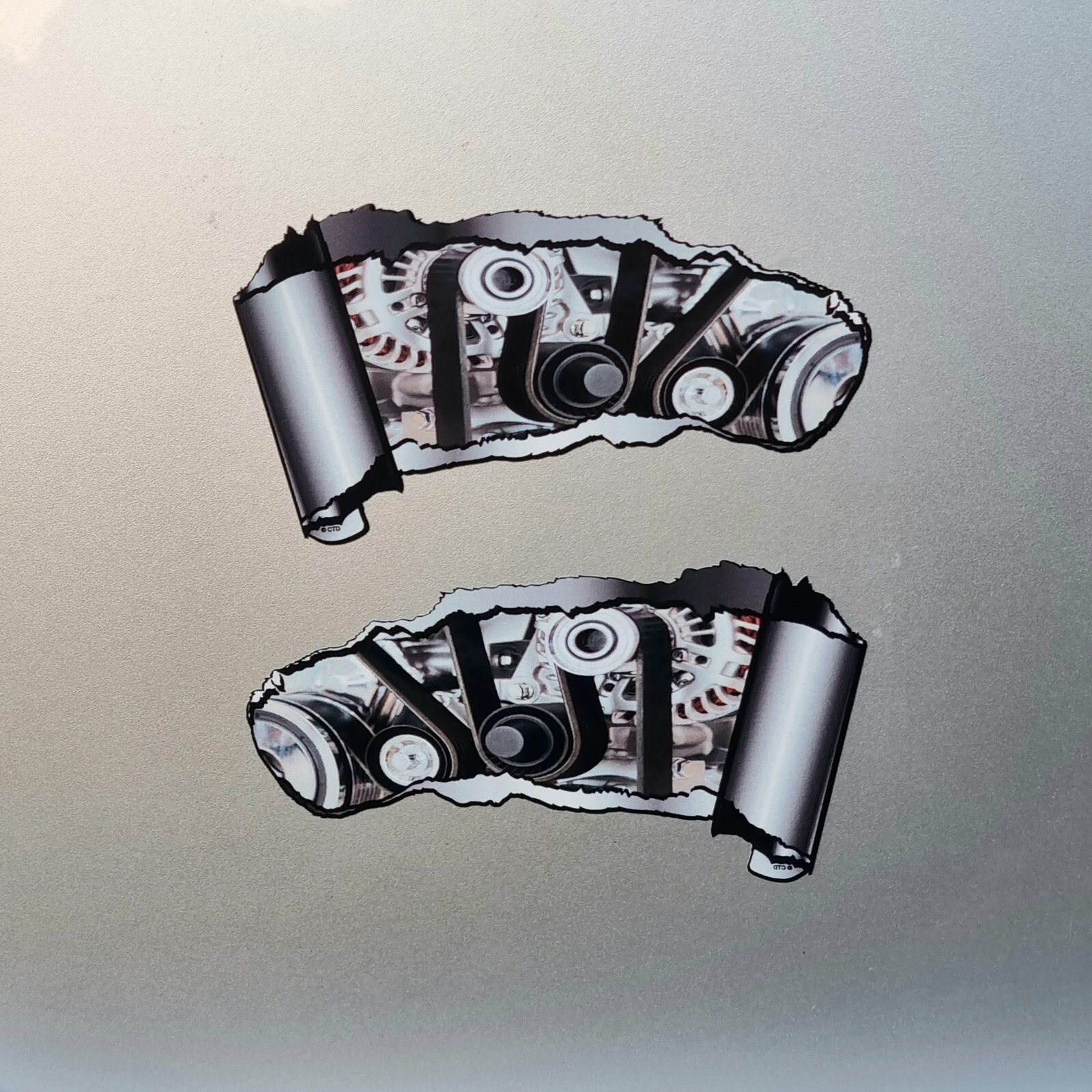 2x Inside Engine Ripped Metal Slash Vinyl Sticker Decal For Car 93x50mm ...