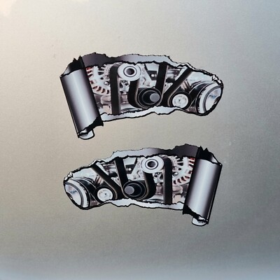 2x Inside Engine Ripped Metal Slash Vinyl Sticker Decal For Car 93x50mm ...