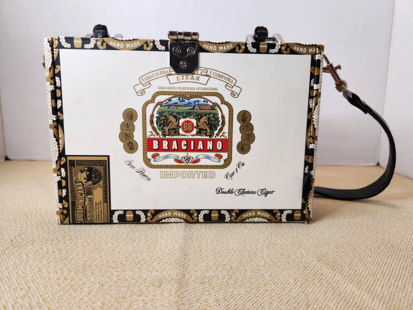 Braciano Cigar Box with Labrador Puppy in Roses Purse Bead Accents ...