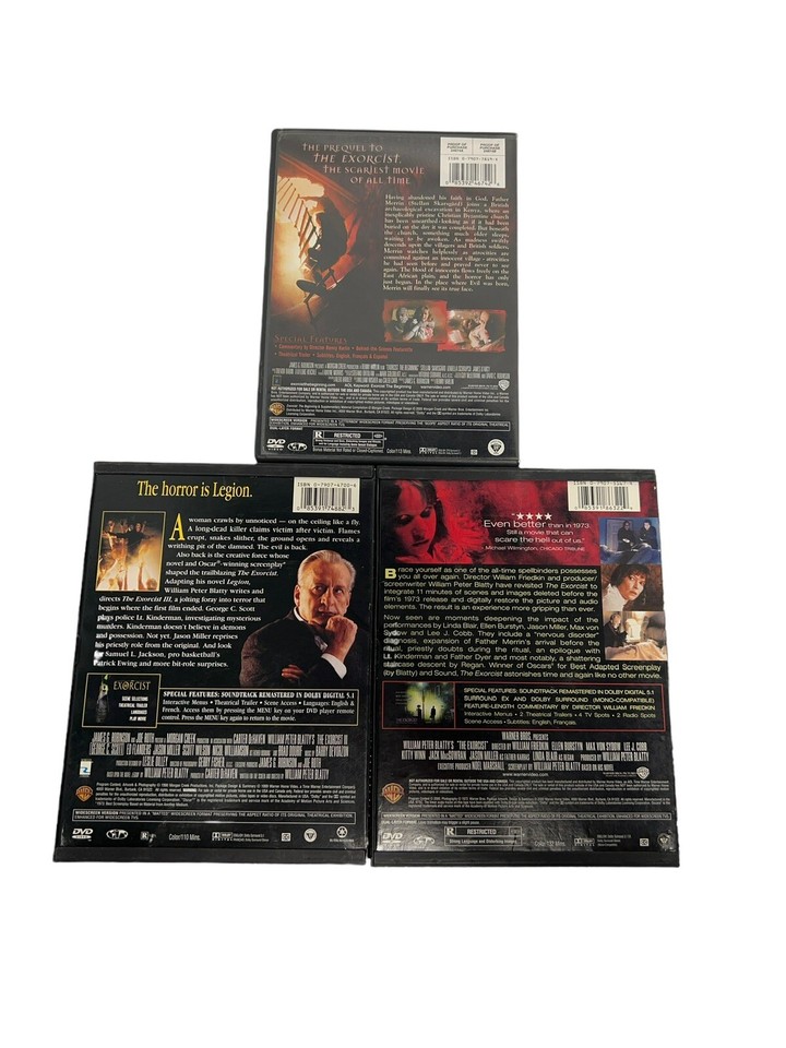 EXORCIST DVDs The Beginning/The Exorcist/Exorcist III Lot of 3 NEVER ...