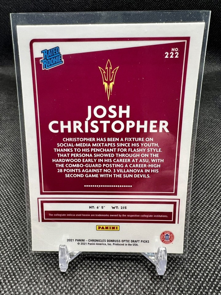 2020-21 Chronicles Draft Picks Optic Rated Rookie Josh Christopher ...