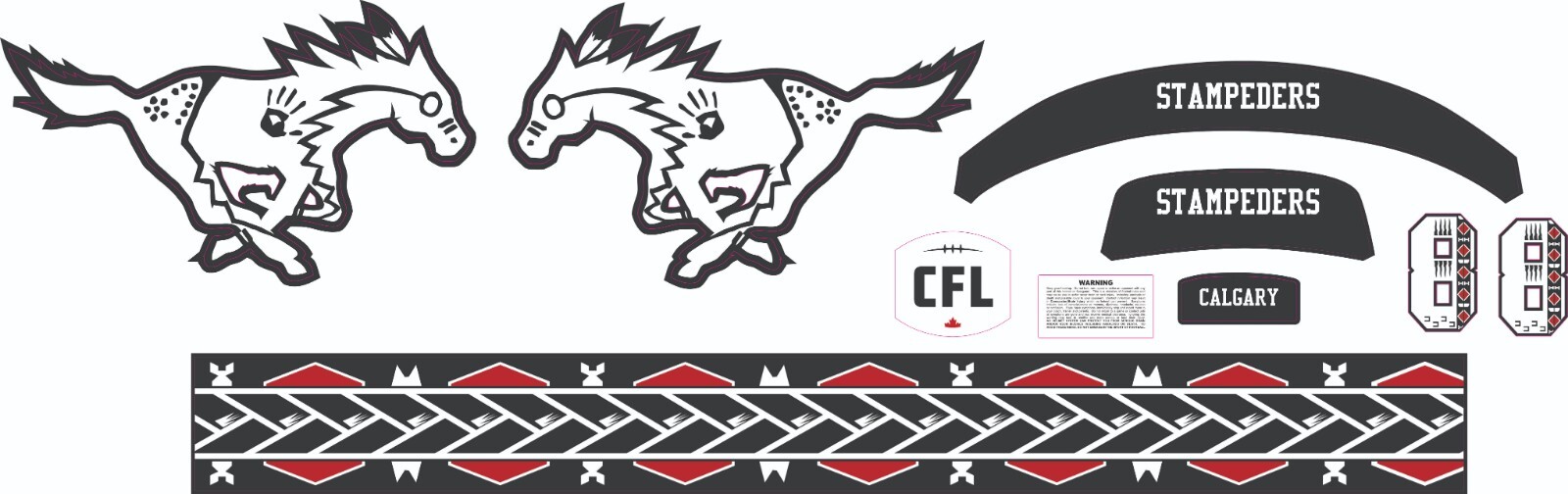 Stampede Alt Inspired Full Size Football Helmet Decals with Stripe | eBay