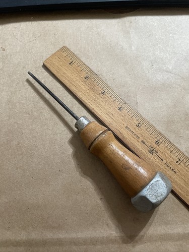 Vtg Kitchen GOODELL Ice Pick Octagon Metal Top Leather Punch, Awl USA 7 ...