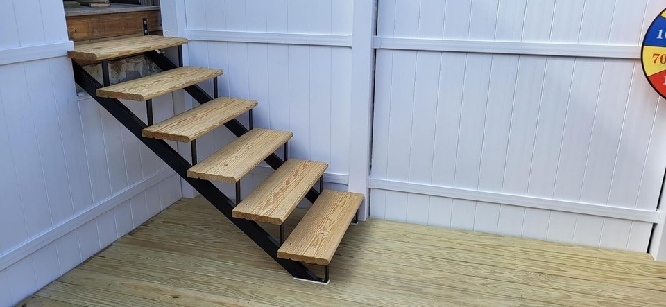 6 Step Steel Stair Step Riser Framing Stair Stringer for Deck Above ...