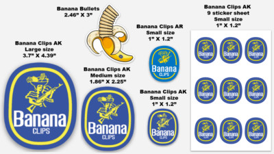 Banana Clips stickers magazine AK & AR rifle decal medium & small | eBay