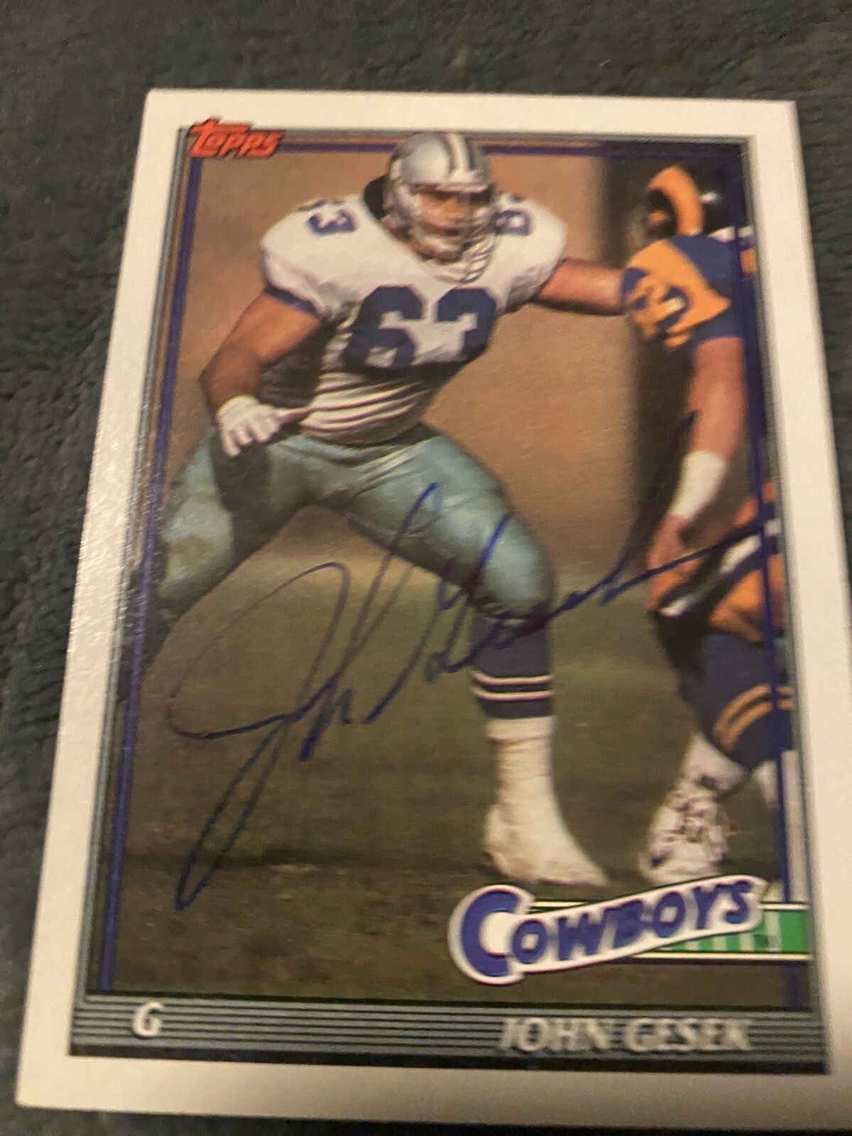 JOHN GESEK signed football card DALLAS COWBOYS autograph | eBay