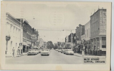 1960's Main Street Linton Indiana Postcard | eBay