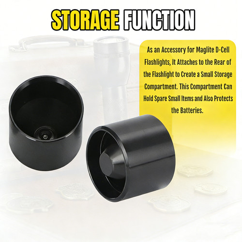 4PCS Dry Storage Hidden Storage Cups Aluminum For Maglite D Cell ...