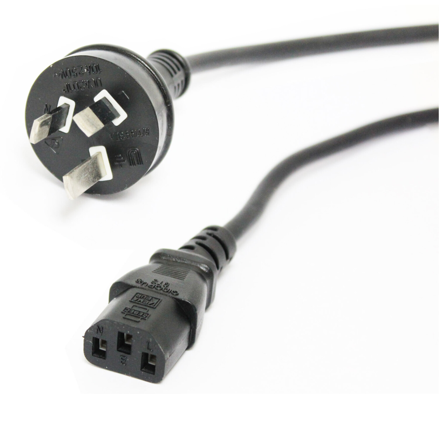 Black Piggyback Plug Main Power Lead/Extension Cord 240V 3Pin 10amp 0. ...