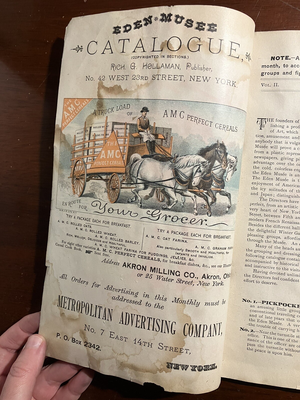 Monthly of the Eden Musee February 1886 NYC Journal Vintage Ads 1880s ...