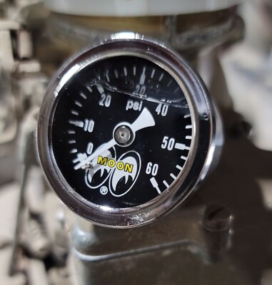 MOONeyes Direct fit 60lb PRESSURE GAUGE Liquid Filled DRAG RACING Hot ...